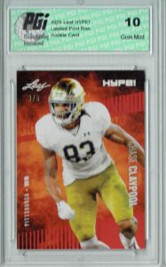 chase claypool 2020 leaf hype! #40 red sp, only 5 made rookie card pgi 10