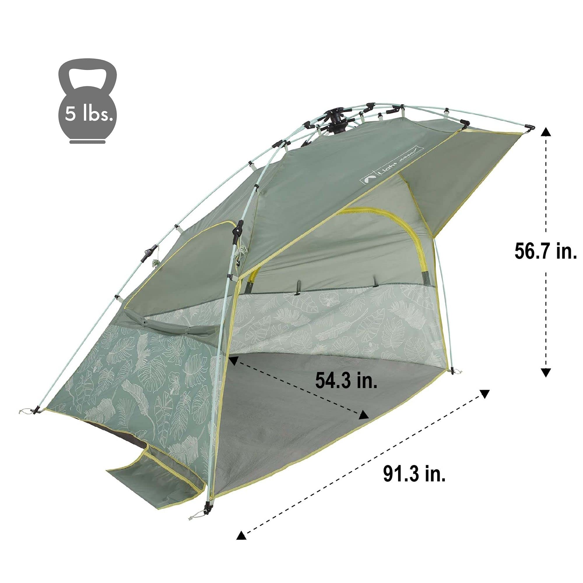 Lightspeed Outdoors ECO QuickShelter, Beach Tent, Botanical Lines