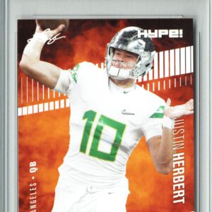 Justin Herbert 2020 Leaf HYPE! #27A Only 5000 Made Rookie Card PGI 10