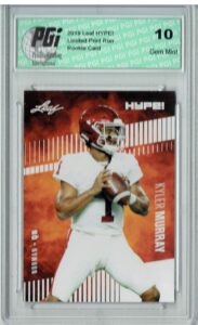 kyler murray 2019 leaf hype #22a variation 5000 made rookie card pgi 10