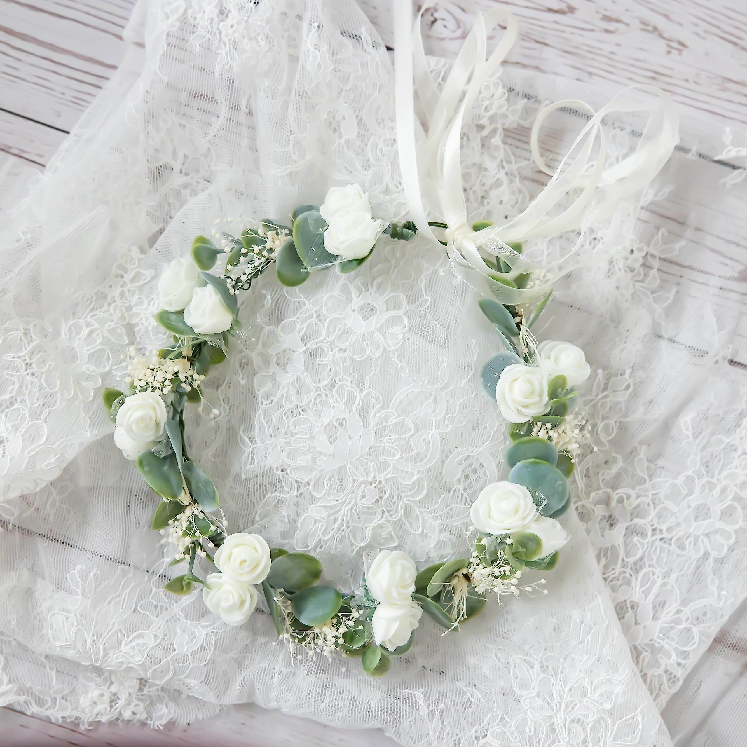 FIDDY898 Flower Crown Floral Wreath Headband Floral Crown Wedding Festivals Photo Props Headpiece F01