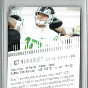 Justin Herbert 2020 Leaf HYPE! #27A Only 5000 Made Rookie Card PGI 10