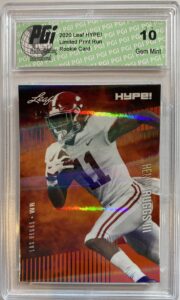 henry ruggs lll 2020 leaf hype! #37 orange shimmer 1 of 1 rookie card pgi 10