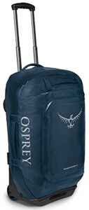 osprey transporter 60l wheeled travel duffel bag, venturi blue