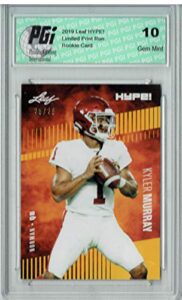 kyler murray 2019 leaf hype! #22a gold sp, only 25 made rookie card pgi 10