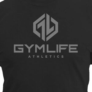 Gym Life Men's Power Up Athletic Performance Short Sleeve Workout T-Shirt, Black (LARGE)