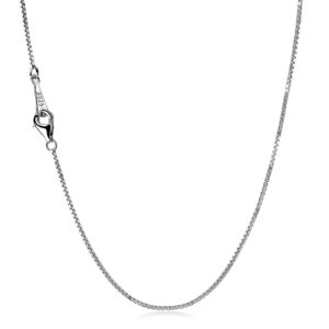 allencoco mens silver chain, 925 sterling silver necklace for women, 16 18 20 inch box chain, dainty pure silver jewelry gift