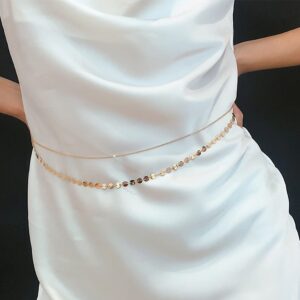 bodiy sequines layered waist belly chain belt gold thin body chains bikini jewelry for women and girls