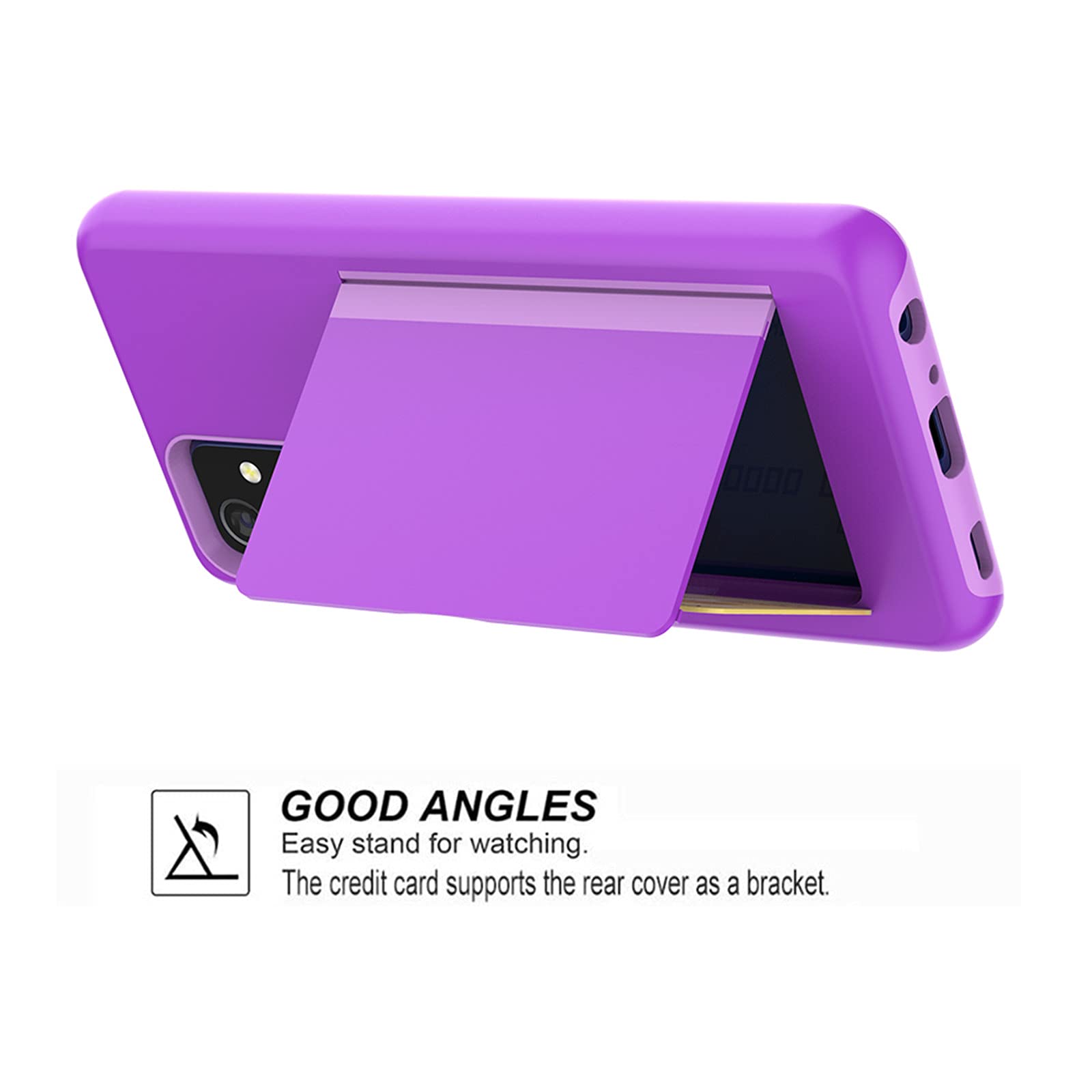 Asuwish Compatible with Moto G Stylus 2021 4G Case and Tempered Glass Screen Protector Cover Card Holder Slot Kickstand Phone Cases for Motorola GStylus 6.8 Stylo XT2115DL XT2115-1 Women Men Purple