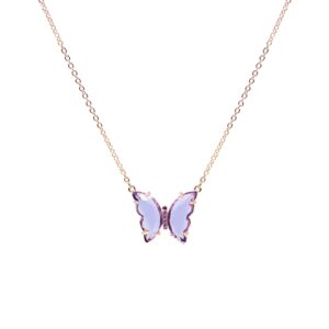 ntlx butterfly necklace – bohemian boho butterfly necklaces for women – beautiful colors – delicate open back setting - gift box included (lt amethyst purple)