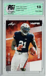 kerryon johnson 2018 leaf hype! #14-10) rookie card lot, all graded pgi 10