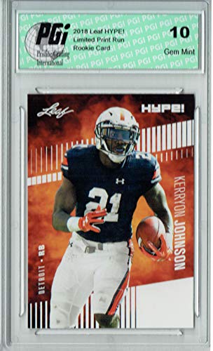 Kerryon Johnson 2018 Leaf HYPE! #14-10) Rookie Card Lot, All Graded PGI 10