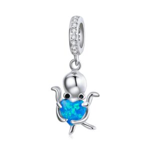 octopus charm 925 sterling silver sea turtle charm fish charm starfish charm ocean charm for pandora charm bracelet (octopus)