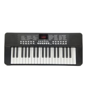 sunlp 37-key electronic keyboard, multi-function portable electric piano keyboard with double speaker, built-in chargeable 3.7v li-ion battery with microphone for kid beginners portable use