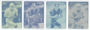 daniel jones 2019 leaf hype! all 4 1-of-1 rookie card printing plate lot giants