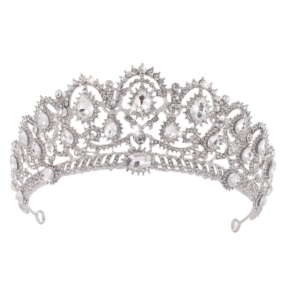 Kamirola Crystal Silver Crown for Women,Queen crown Rhinestone Queen Tiaras for Wedding, Birthday, Prom, Pageant, Festival Party Hair Accessories