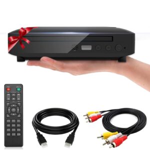 tojock all region free dvd player for tv - hdmi & av outputs, usb input, 1080p upscaling, compact design - ideal for home and travel, support pal/ntsc system