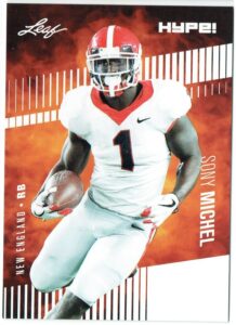 sony michel 2018 leaf hype! football rookie 25 card lot new england #7a