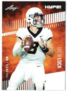 drew lock 2019 leaf hype! #19 football 25 rookie card lot denver