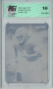 jerry jeudy 2020 leaf hype! #31 1/1 printing plate magenta rookie card pgi 10