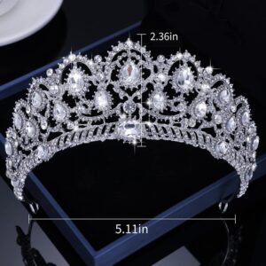 Kamirola Crystal Silver Crown for Women,Queen crown Rhinestone Queen Tiaras for Wedding, Birthday, Prom, Pageant, Festival Party Hair Accessories