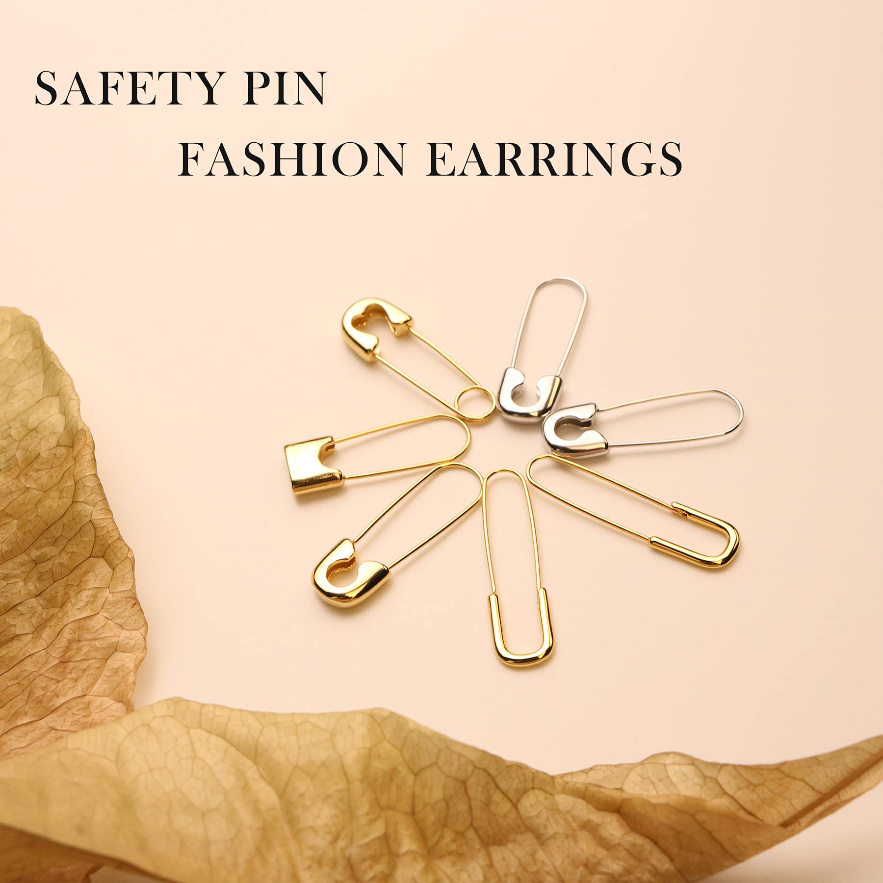 Silver Safety Pin Earrings Minimalist Jewelry Gift for Women