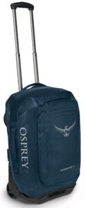 osprey transporter 40l wheeled travel duffel bag, venturi blue