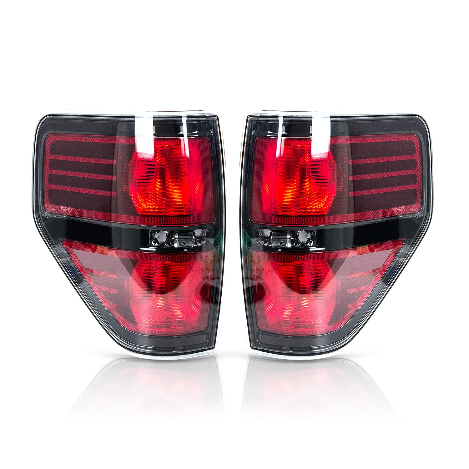 Wztepeng F150 Pickup Rear Tail Light Compatible With 2009 2010 2011 2012 2013 2014 Ford F150 F-150 Passenger and Driver Side Smoked Taillights Replaces BL3Z13404AB