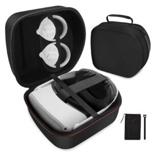 hard travel case compatible with oculus quest 2 with elite strap, portable protection carrying case storage for oculus quest vr, gaming headset, controllers accessories, valentines day gifts for him