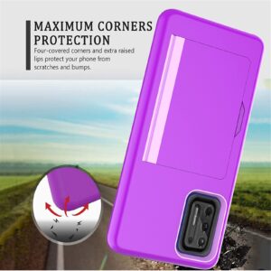 Asuwish Compatible with Moto G Stylus 2021 4G Case and Tempered Glass Screen Protector Cover Card Holder Slot Kickstand Phone Cases for Motorola GStylus 6.8 Stylo XT2115DL XT2115-1 Women Men Purple