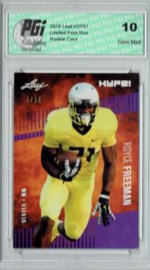 royce freeman 2018 leaf hype! #13 the #1 of 10 rookie card pgi 10