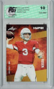 josh rosen 2018 leaf hype! #6a gold sp, only 25 made rookie card pgi 10