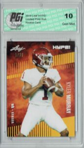 kyler murray 2019 leaf hype! #22a jersey #1 of 25 rookie card pgi 10