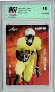 royce freeman 2018 leaf hype! #21 red blank back 1 of 1 rookie card pgi 10