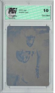 royce freeman 2018 leaf hype! #13 rare black plate 1 of 1 rookie card pgi 10