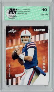 josh allen 2018 leaf hype! #5a just 5000 ever made rookie card pgi 10