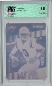 josh rosen 2018 leaf hype! #6 rare magenta plate 1 of 1 rookie card pgi 10