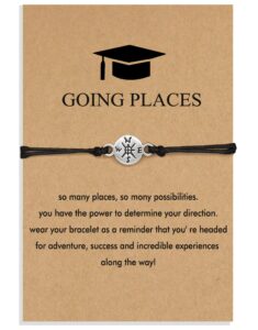 rzking graduation gifts for her compass bracelet class of 2024 college graduation presents for classmates bestie sister (going places: compass)