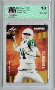 sam darnold 2018 leaf hype! #4a gold sp, only 25 made rookie card pgi 10