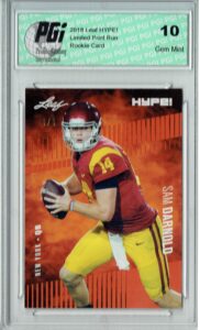 sam darnold 2018 leaf hype! #4 masterpiece true 1 of 1 rookie card pgi 10