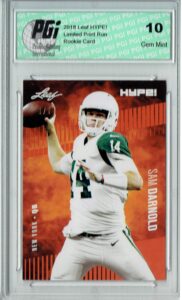 sam darnold 2018 leaf hype! #4a masterpiece true 1 of 1 rookie card pgi 10