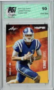 daniel jones 2019 leaf hype! #18 gold sp, only 25 made rookie card pgi 10