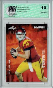 sam darnold 2018 leaf hype! #4 the #1 of 5 rookie card pgi 10