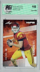 sam darnold 2018 leaf hype! #4-10) rookie card lot, all graded pgi 10