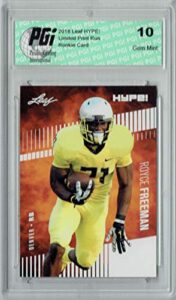 royce freeman 2018 leaf hype! #13-10) rookie card lot, all graded pgi 10