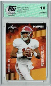 tua tagovailoa 2020 leaf hype! #29a gold the #1 of 25 rookie card pgi 10