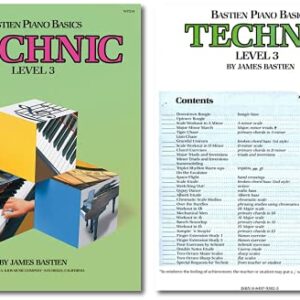 Bastien Piano Basics Level 3 Learning Set By Bastien - Lesson, Theory, Performance, Technique & Artistry Books & Juliet Music Piano Keys 88/61/54/49 Full Set Removable Sticker 3