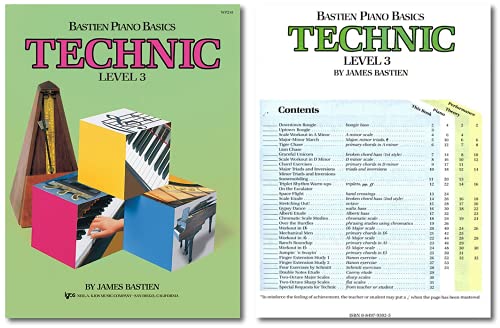 Bastien Piano Basics Level 3 Learning Set By Bastien - Lesson, Theory, Performance, Technique & Artistry Books & Juliet Music Piano Keys 88/61/54/49 Full Set Removable Sticker 3