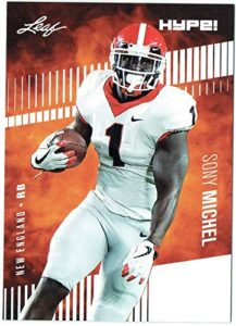 sony michel 2018 leaf hype! football rookie 25 card lot new england #7