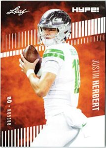 justin herbert 2020 leaf hype! #27 just 5000 made, 25) rookie card lot chargers